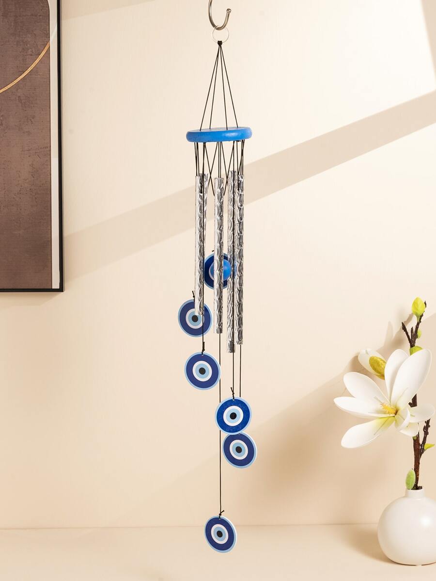 1pc Evil Eye Detail Wooden Wind Chime,Home Decor ,Room Decor,Wall Decor ...