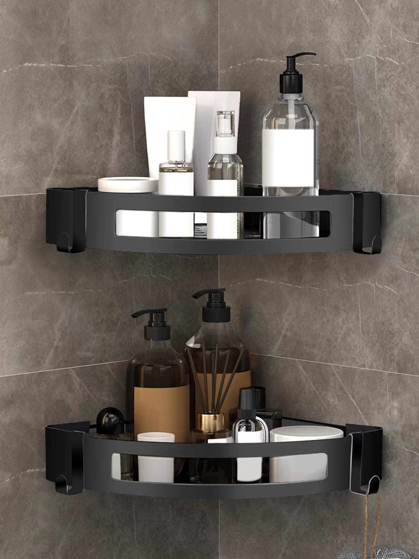 1pc Stainless Steel Wall Mounted Triangle Storage Rack