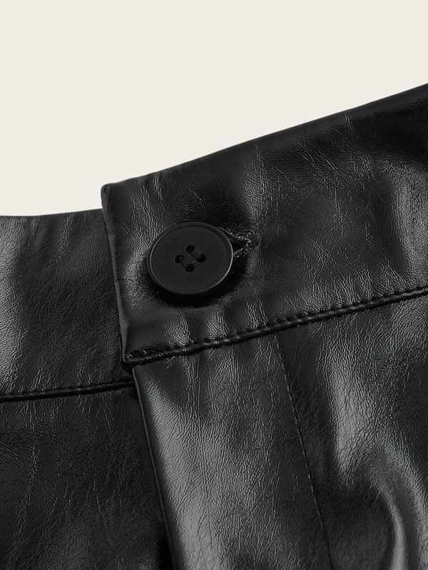 SHEIN ICON Solid Belted PU Mini Skirt | SHEIN USA