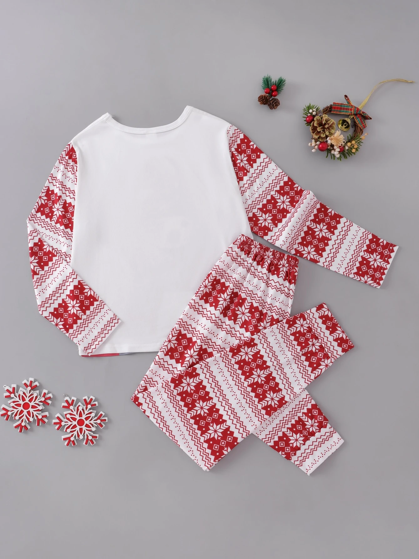 Girls Snowman & Snowflake Print PJ Set | SHEIN UK