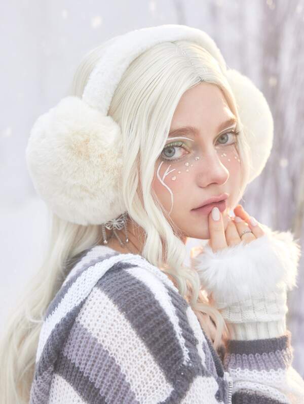 Fairycore Solid Fuzzy Earmuffs | SHEIN USA