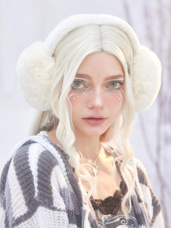 Fairycore Solid Fuzzy Earmuffs | SHEIN USA