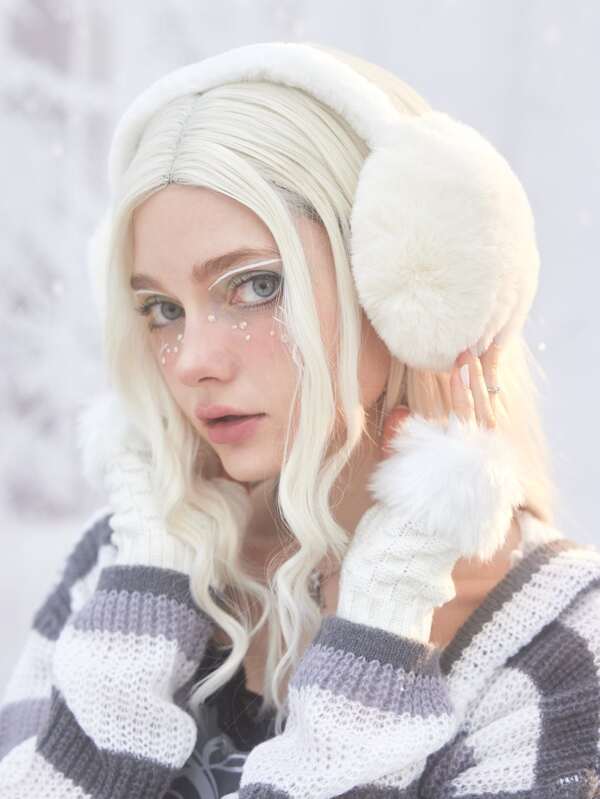 Fairycore Solid Fuzzy Earmuffs | SHEIN USA