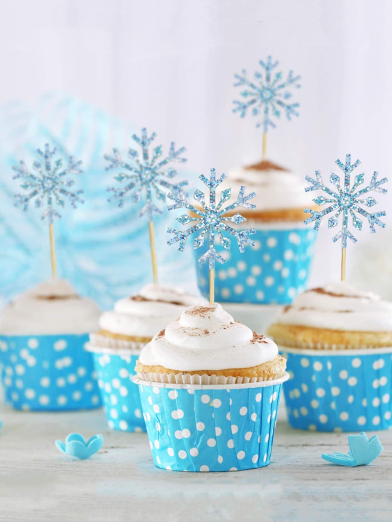 10pcs Snowflake Design Cake Topper | SHEIN USA