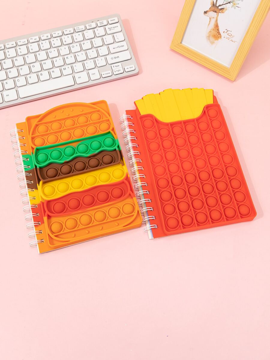 2pcs/set Silicone Hamburger & French Fries Shaped Notebook | SHEIN EUR