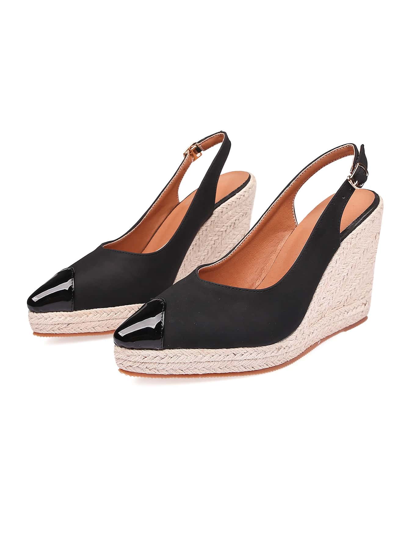 Point Toe Slingback Espadrille Wedge Court Shoes | SHEIN USA