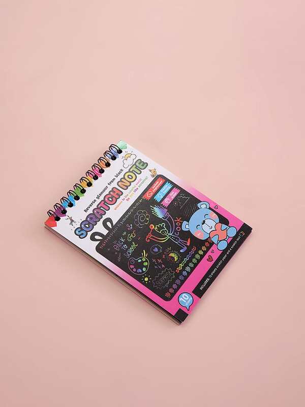 1pc Scratch Art Book, 10 Sheets Scratch Art Paper With 1pc Pen, Black ...
