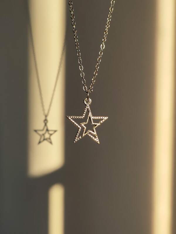 Grunge Punk Star Pendant Chain Necklace | SHEIN USA