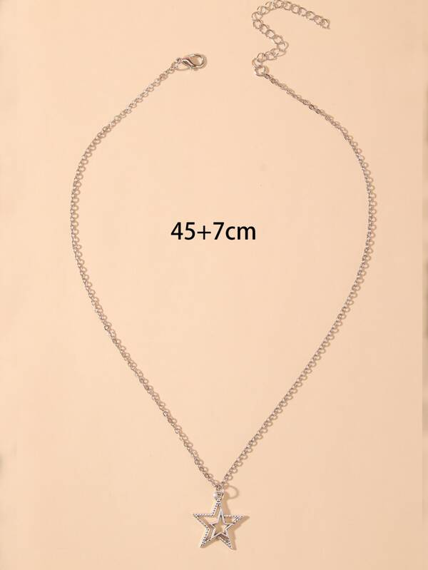 Grunge Punk Star Pendant Chain Necklace | SHEIN USA