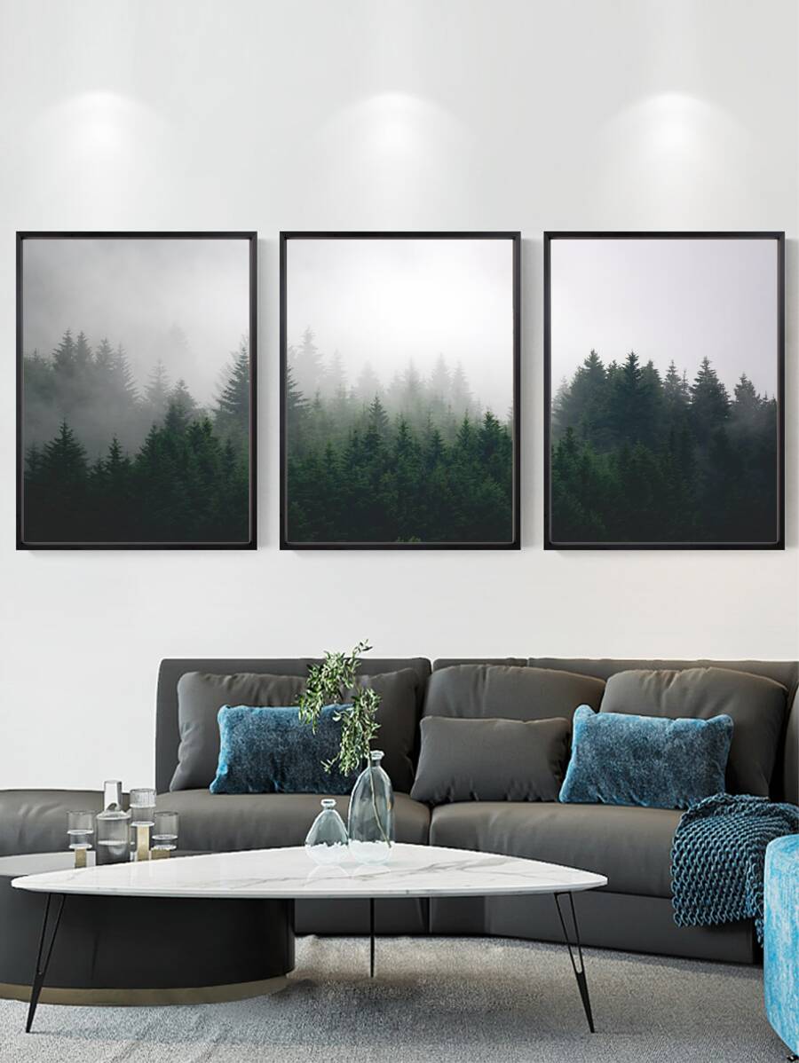 3 Pieces, Mist Forest Posters, Used For Decoration In Living Rooms ...