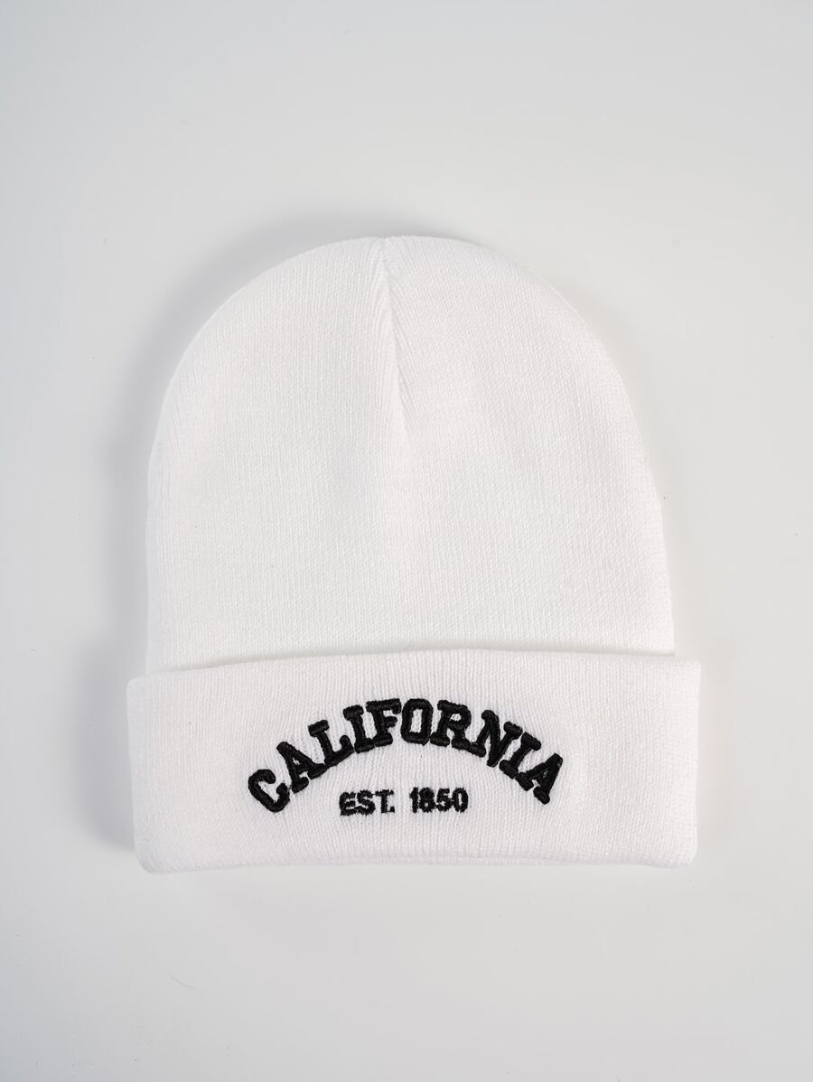 1 pieza Gorro de punto bordado California para mujer, Accesorio de moda ...