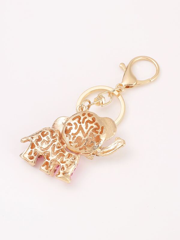 Rhinestone Elephant Charm Keychain | SHEIN USA