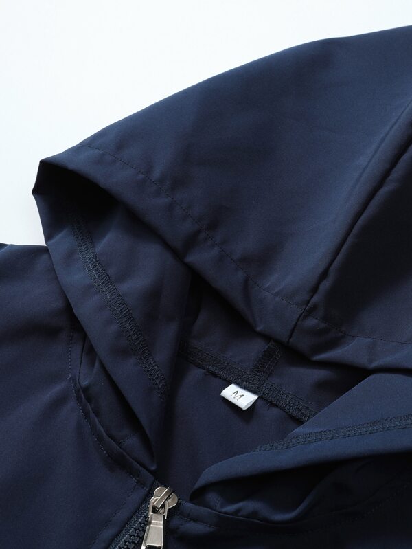 Manfinity Hypemode Men Colorblock Quarter Zip Hooded Windbreaker Jacket ...