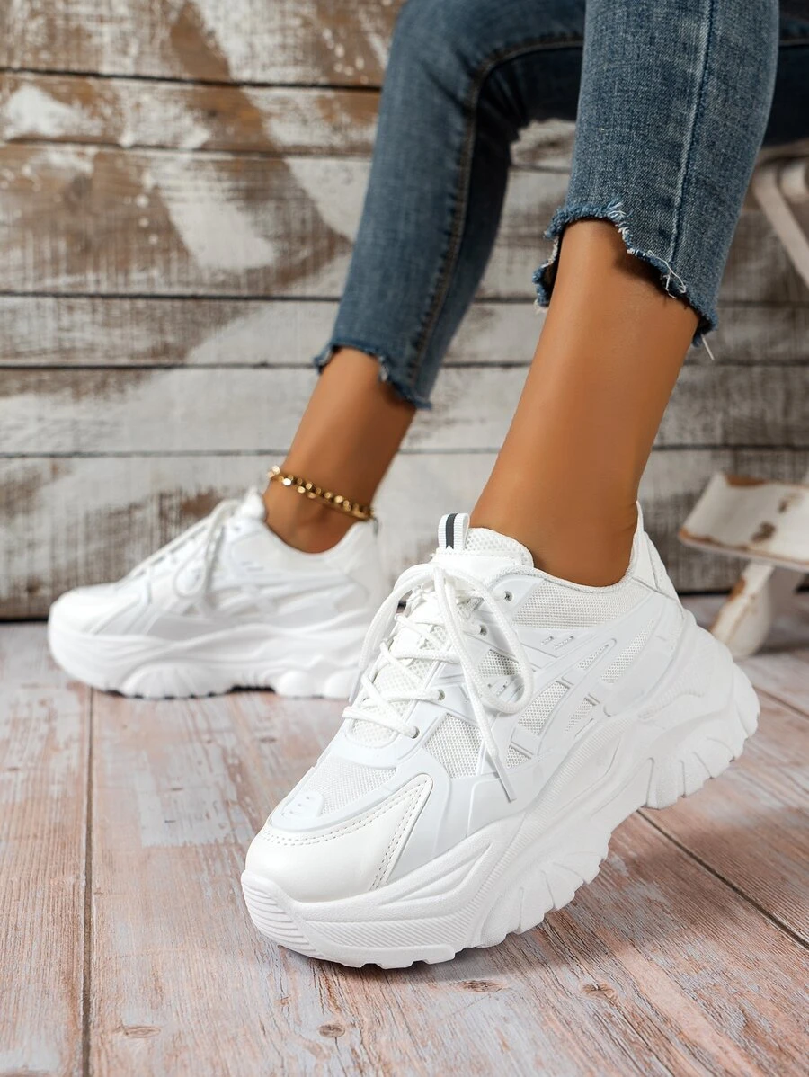 Lace-up Front Chunky Sneakers | SHEIN USA