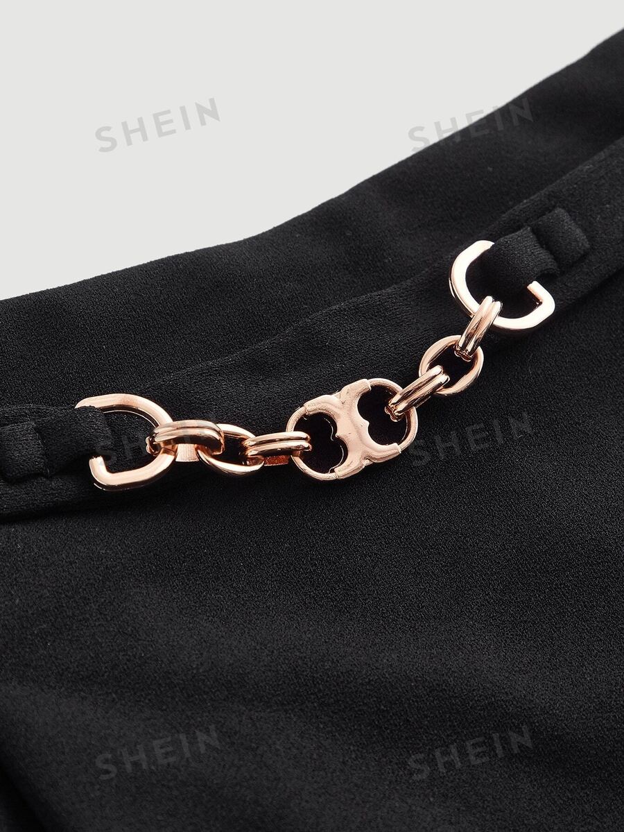 SHEIN MOD Chain Detail Flare Skirt | SHEIN UK