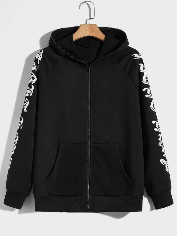Manfinity EMRG Men Letter Graphic Zip Up Hoodie | SHEIN UK