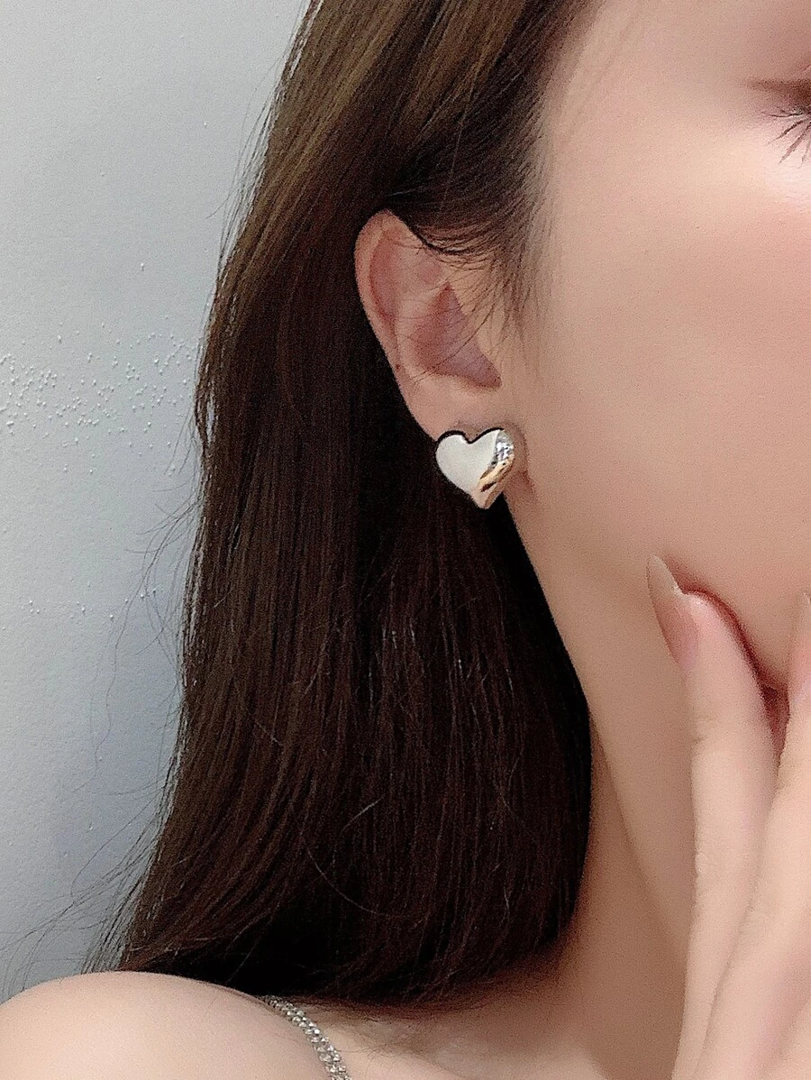 Heart Stud Earrings | SHEIN USA Heart Stud Earrings | SHEIN USA