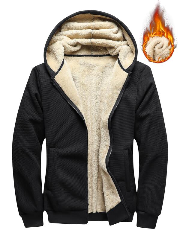 Manfinity Homme Men Thermal Lined Zip Up Hooded Jacket | SHEIN UK