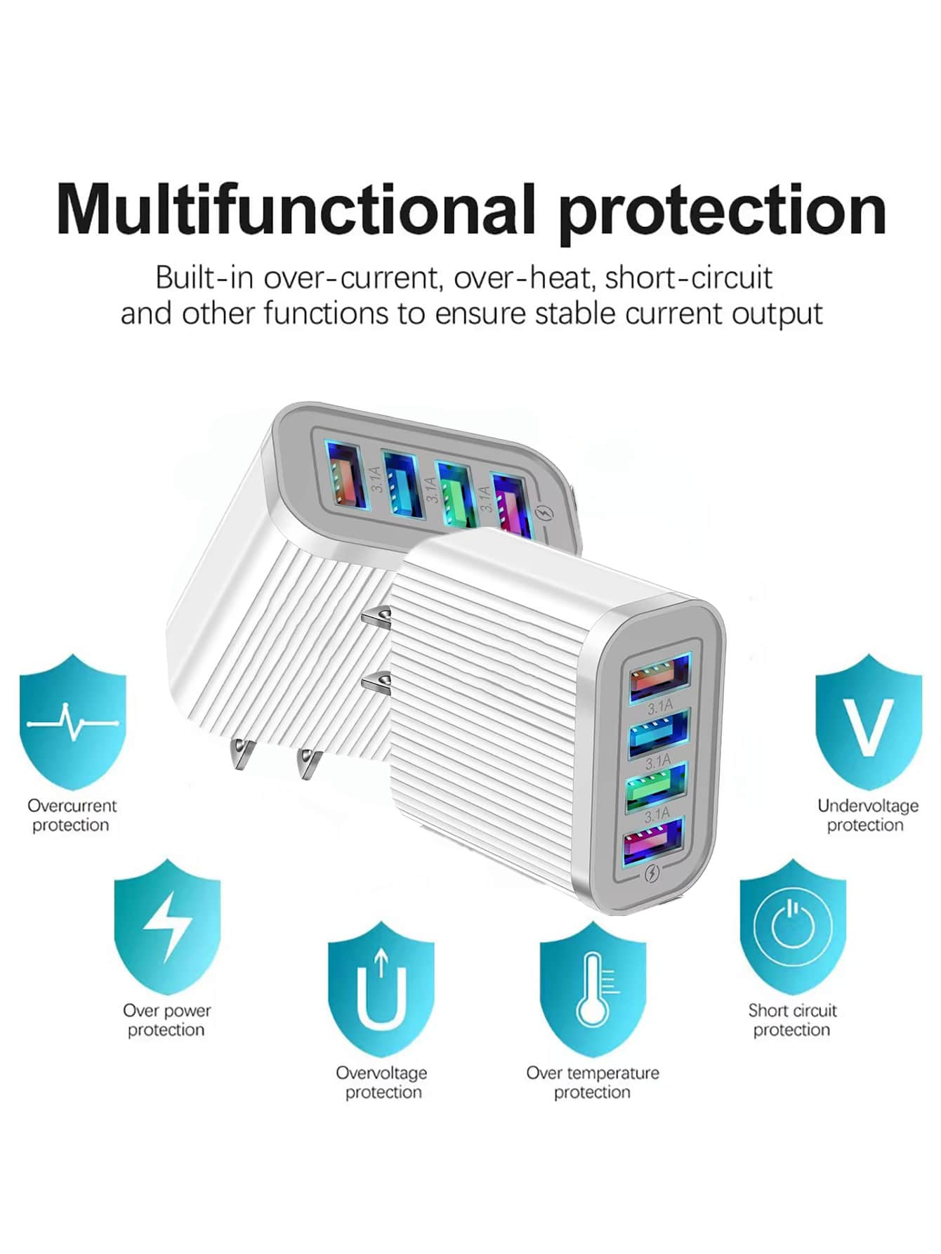 Multi-function 4 Usb Port Charging Head | SHEIN USA