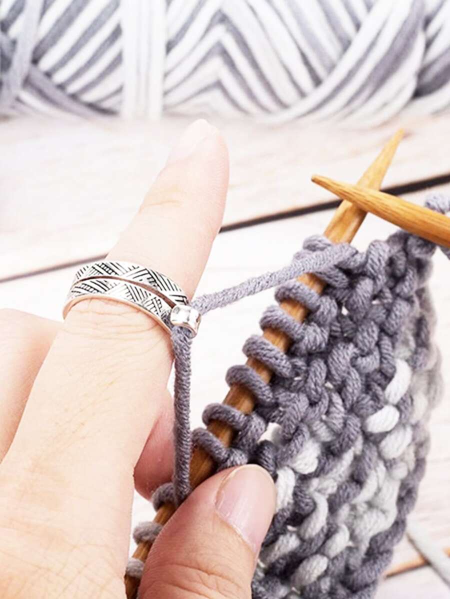 1pc Iron Alloy Crochet Finger Ring, DIY Crochet Ring, Small Knitting ...