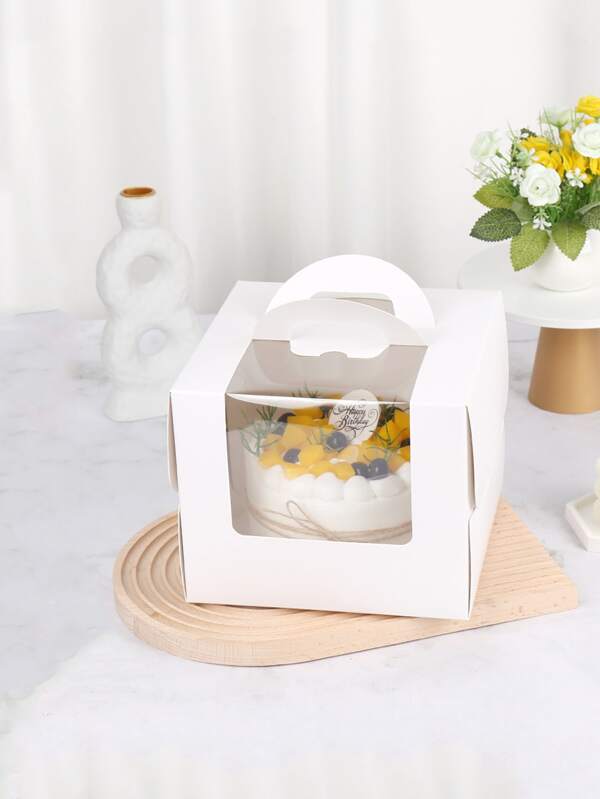 1pc Plain Packaging Box, Simple Paper Cake Wrapping Box For Baking ...