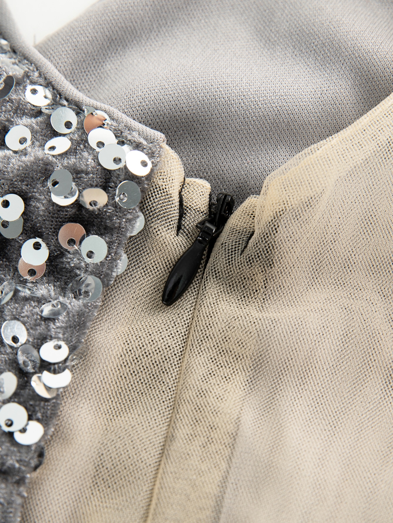 Joyfunear Nette jurk Contrast pailletten Doorzichtige insteek Chiffon A ...