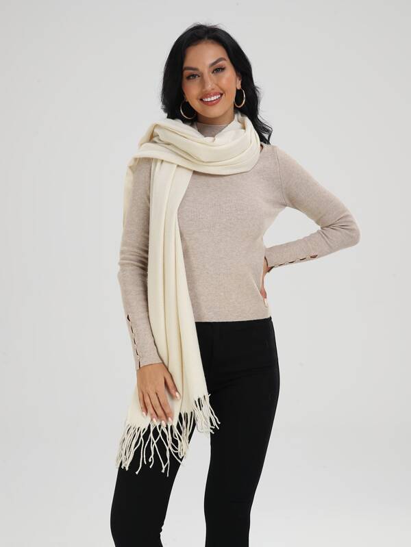 Fringe Trim Scarf | SHEIN UK
