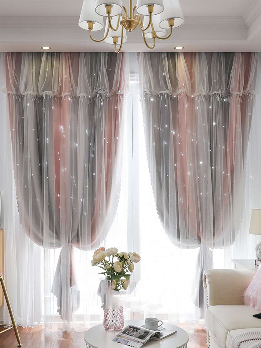 Lace Decor Gradient Color Single Panel Curtain | SHEIN USA