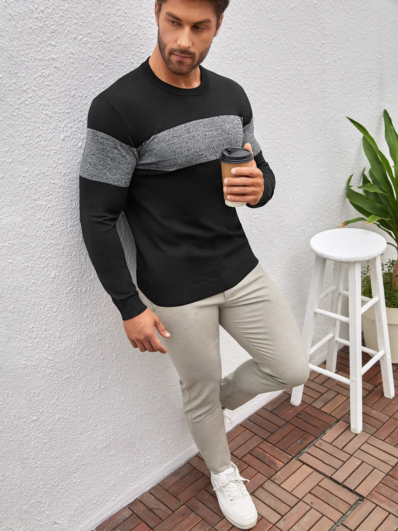 Manfinity Homme Men Two Tone Jumper | SHEIN UK