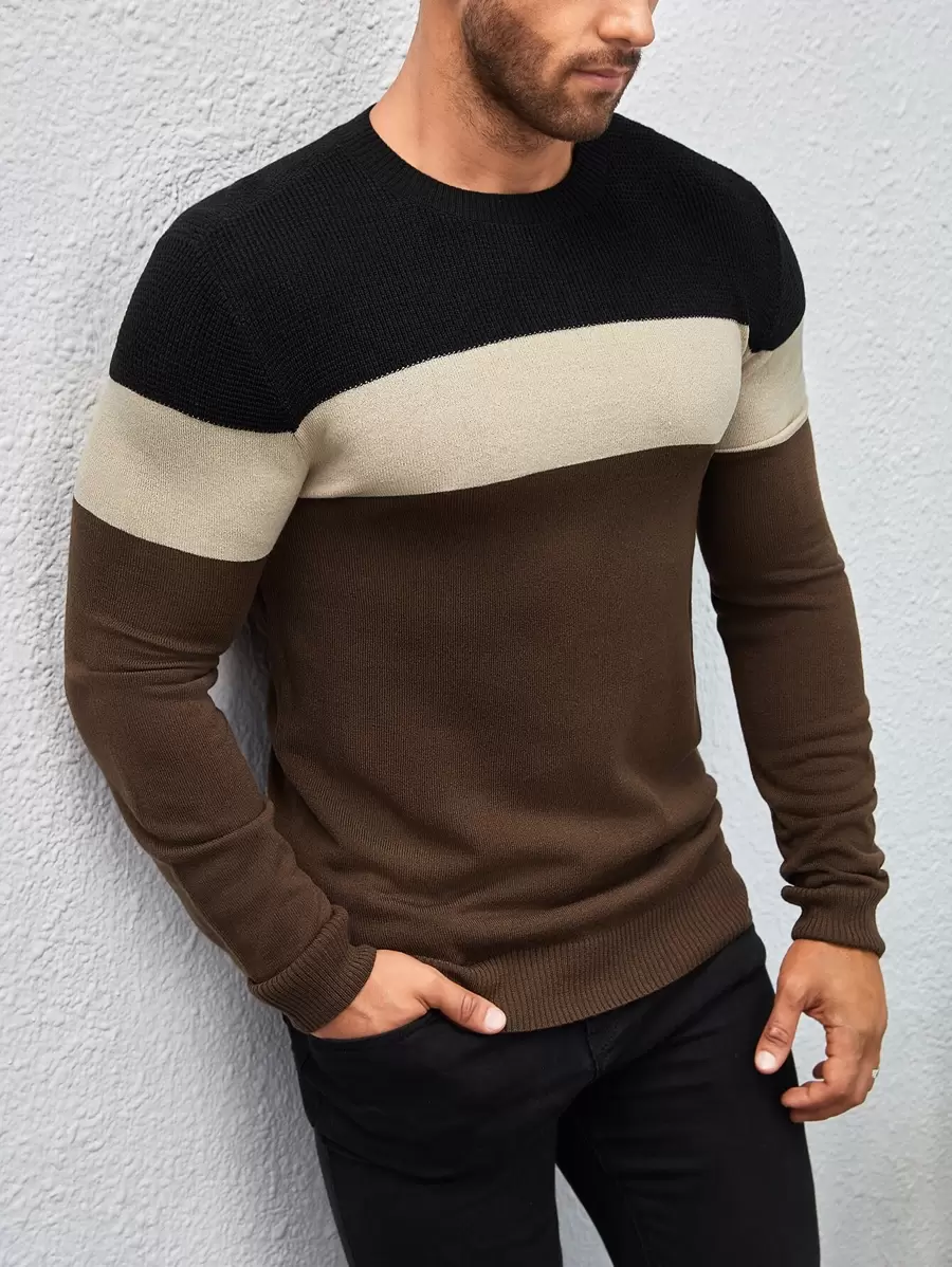 Manfinity Homme Men Color Block Sweater | SHEIN USA