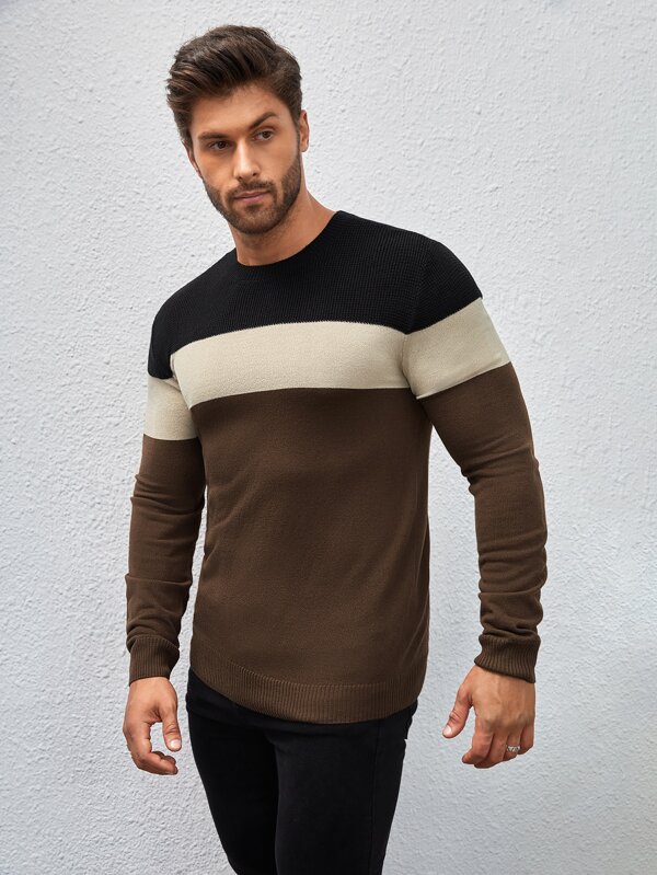 Manfinity Homme Men Colour Block Jumper | SHEIN UK