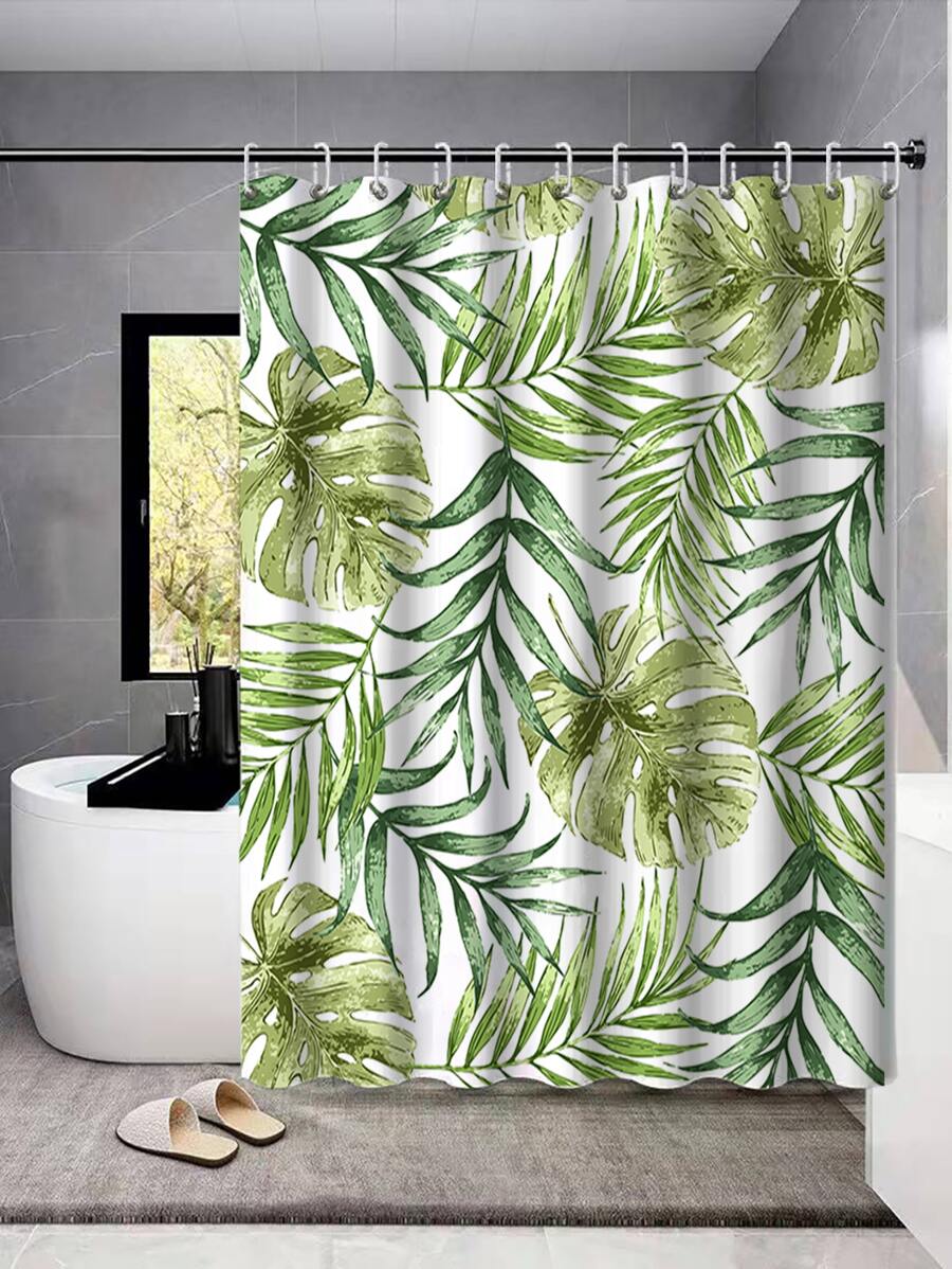 Leaf Pattern Shower Curtain | SHEIN USA
