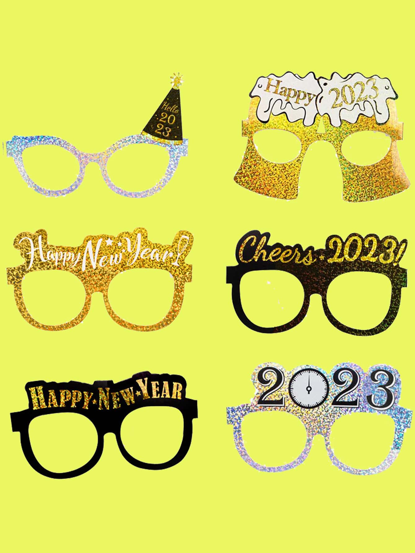 6pcs Glitter Number & Letter Graphic Party Glasses | SHEIN UK