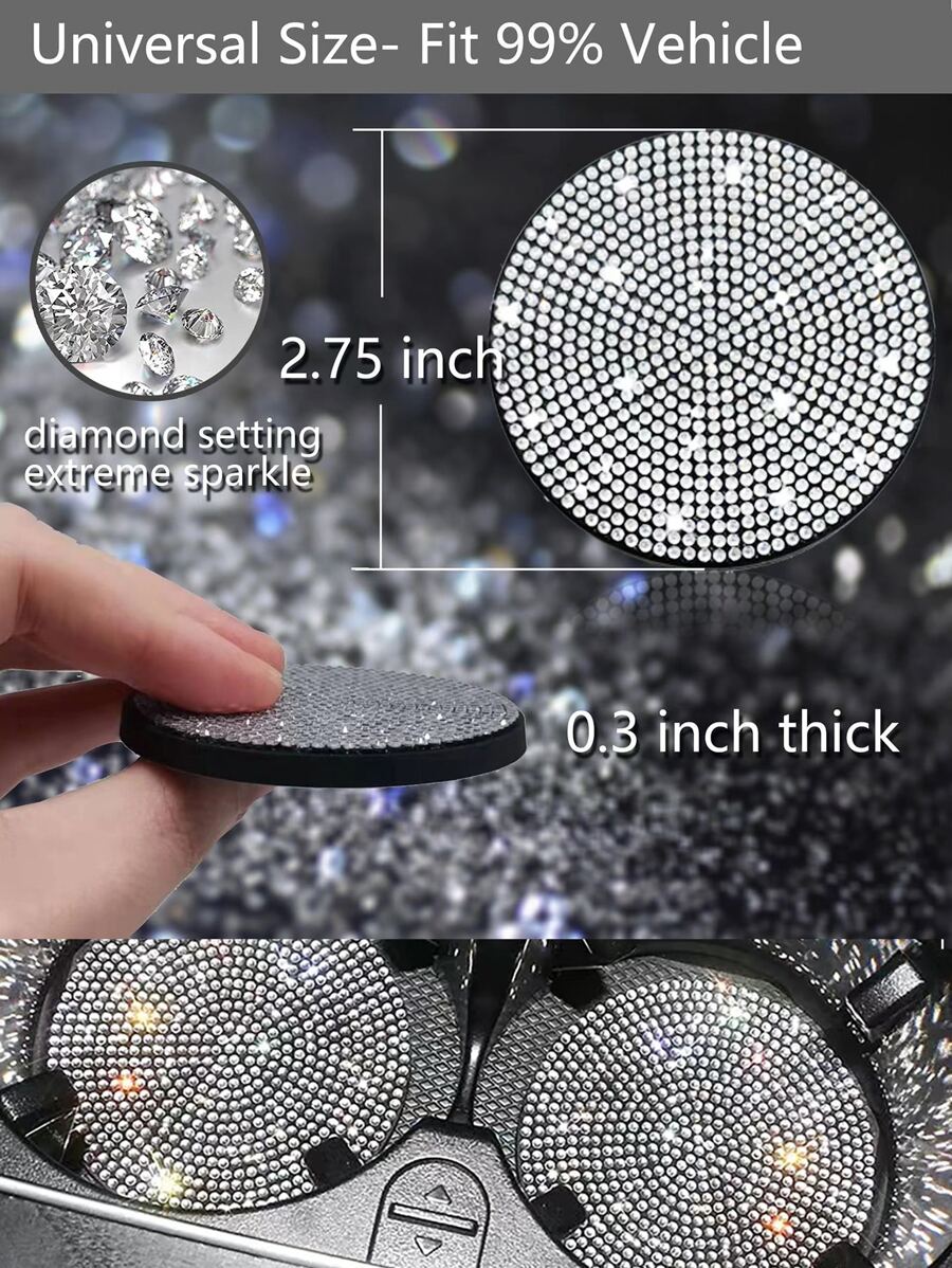 1pc Rhinestone Decor Car Coaster | SHEIN USA