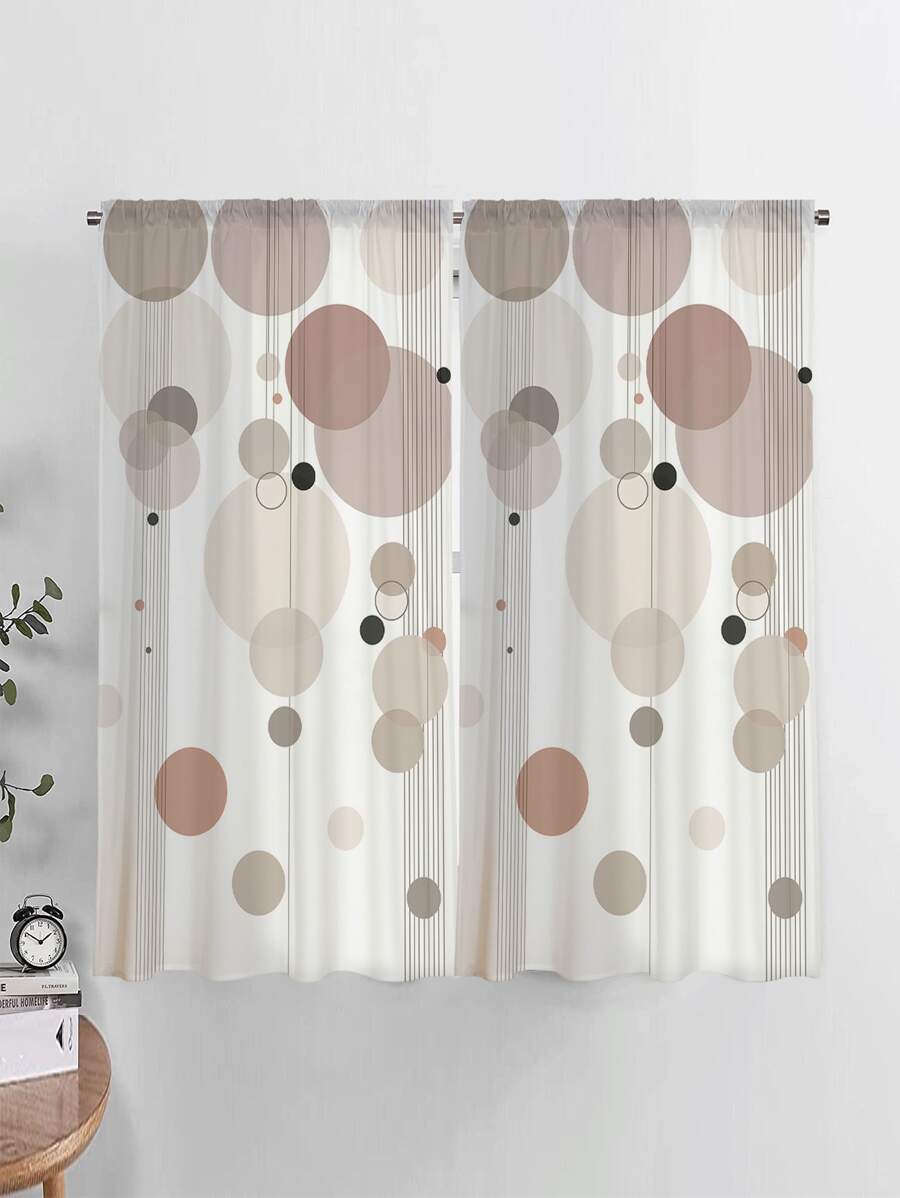 Round Pattern Single Panel Curtain | SHEIN USA