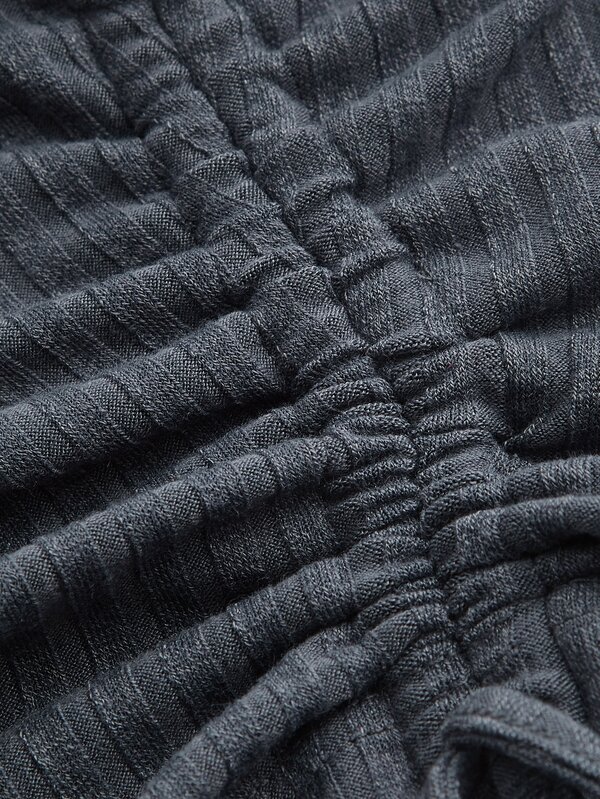 SHEIN ICON Star Embroidery Fishnet Insert Drawstring Side Crop Tee | SHEIN