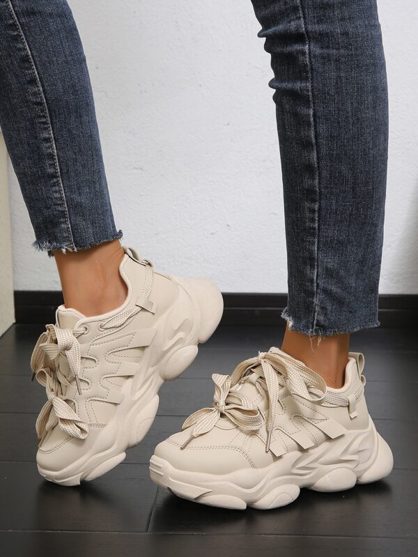 Minimalist Lace-up Front Chunky Sneakers | SHEIN USA