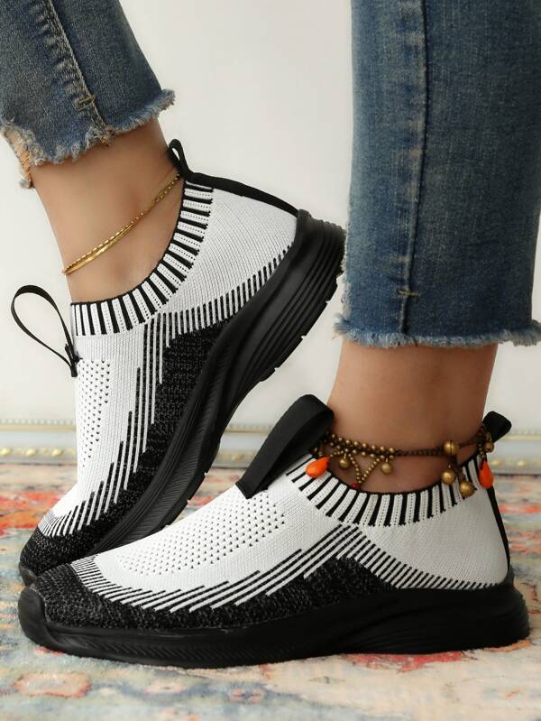 Women's Slip-on Road Running Shoes With Striped Pattern | SHEIN USA