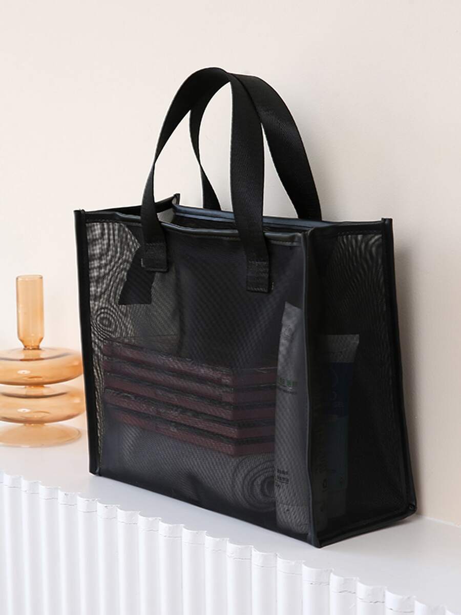 Horizontal Mesh Shopper Bag | SHEIN EUR