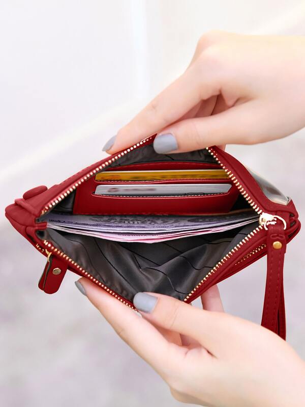 Neon Red Long Wallet | SHEIN USA