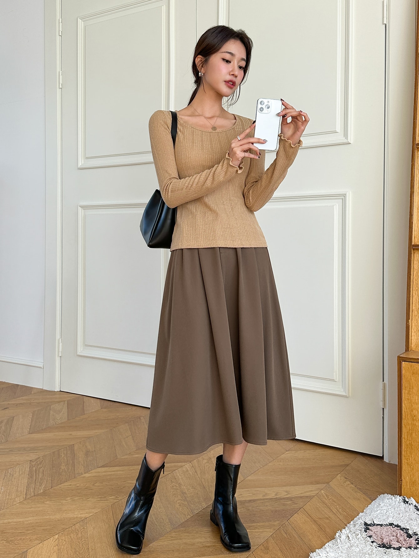 DAZY High Waist Fold Pleated Skirt | SHEIN UK