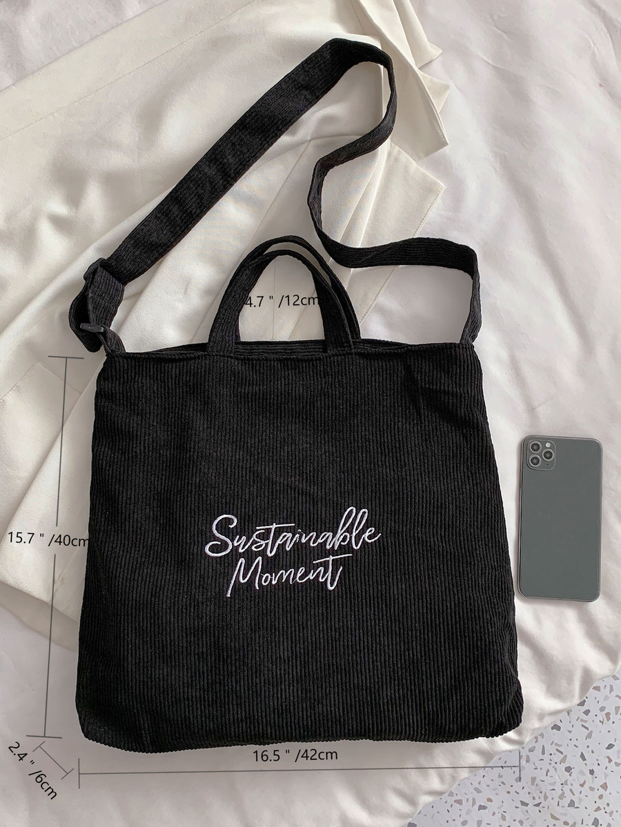 Letter Embroidered Shopper Bag | SHEIN USA