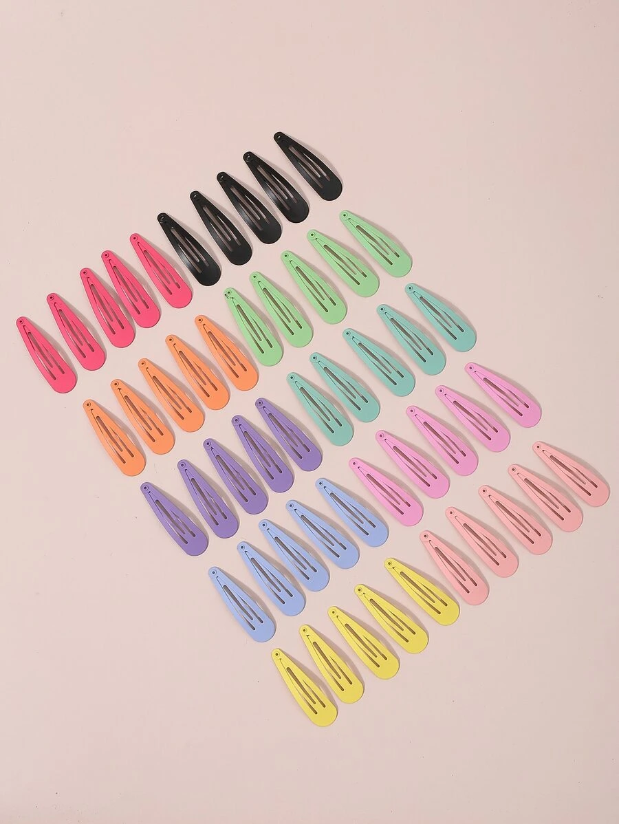 50pcs Solid Snap Clip for daily casual outing wear | SHEIN USA