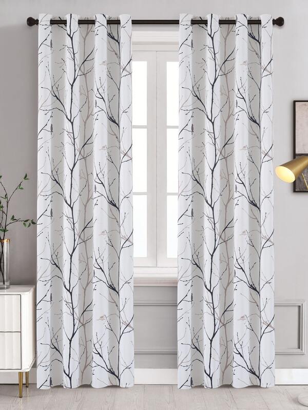 Tree Pattern Single Panel Blackout Curtain | SHEIN