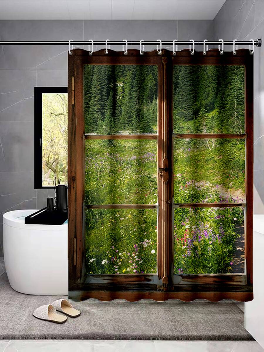 Forest Print Shower Curtain | SHEIN USA