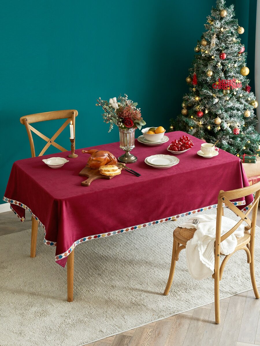 1pc Contrast Tape Tablecloth | SHEIN USA