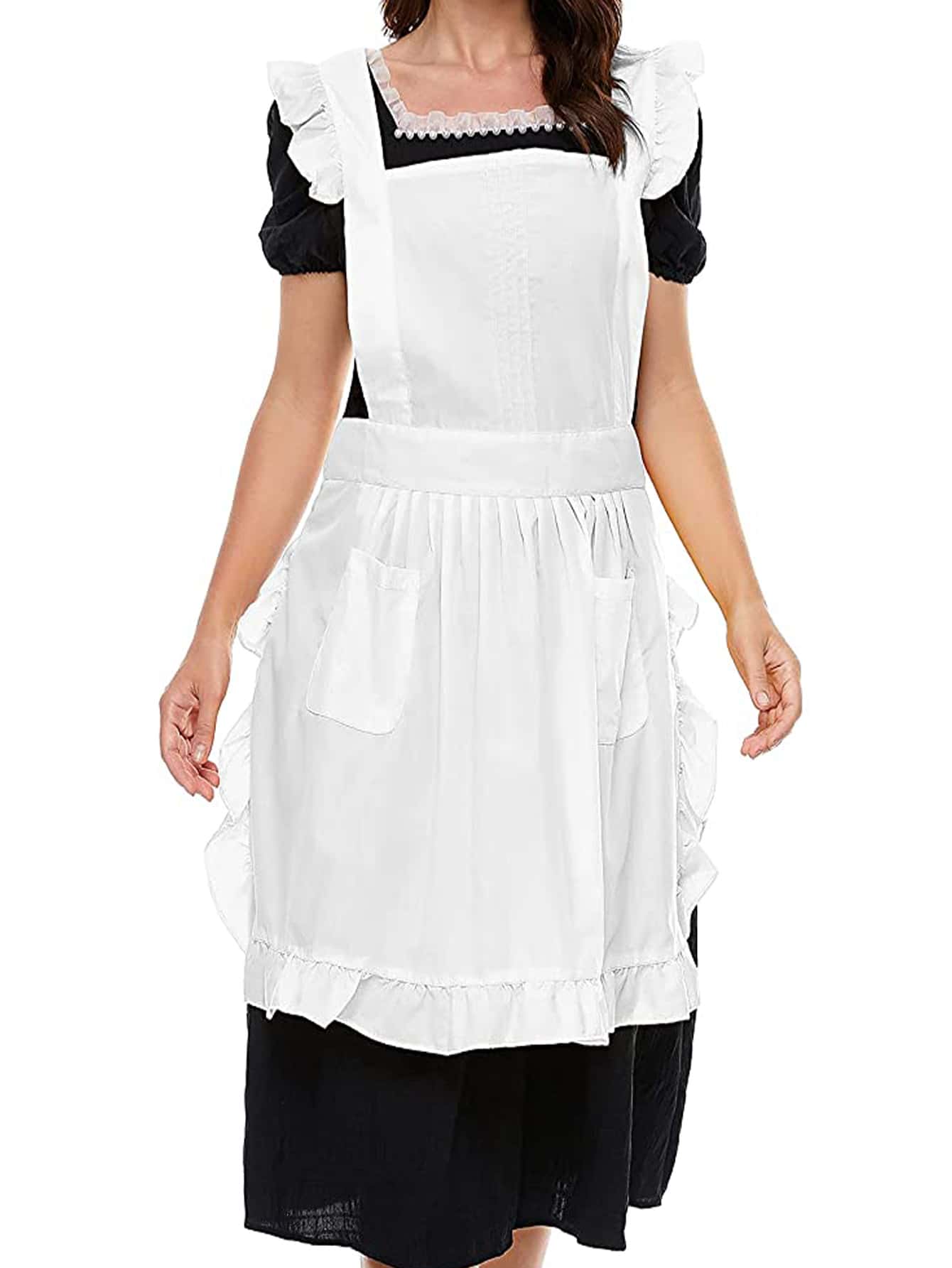 1pc Ruffle Trim Apron | SHEIN USA