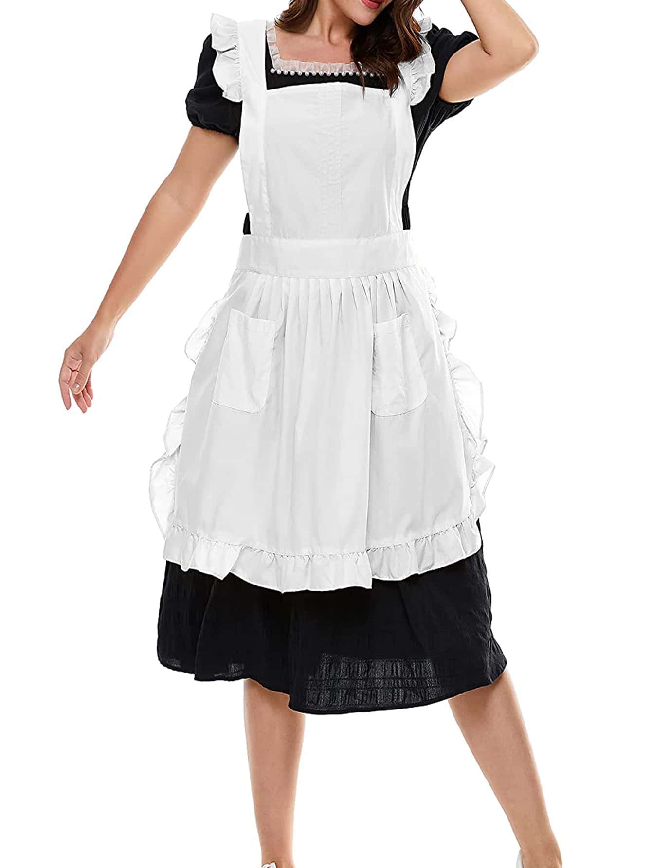 1pc Ruffle Trim Apron | SHEIN USA