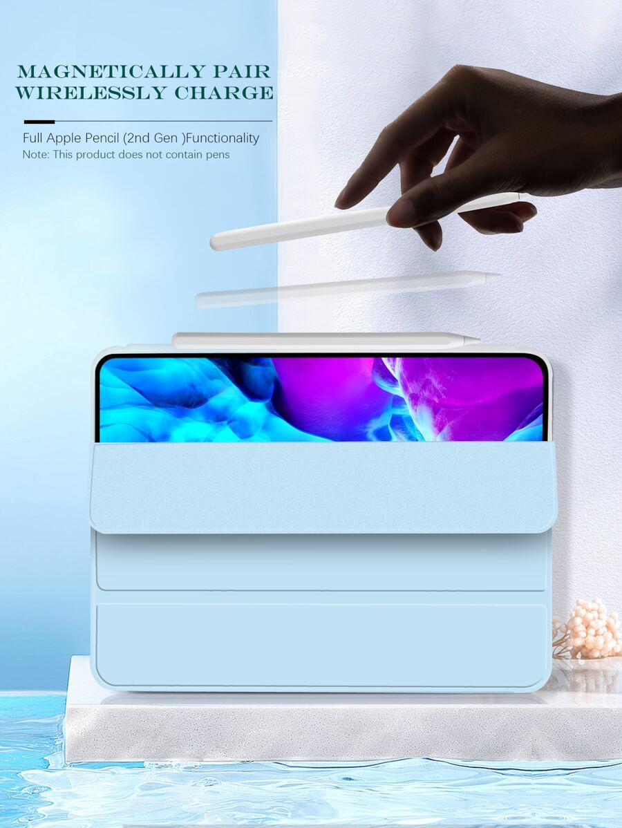 IPad With Pencil Slot 3-Fold Protective Case, Built-In Pen Slot, TPU ...