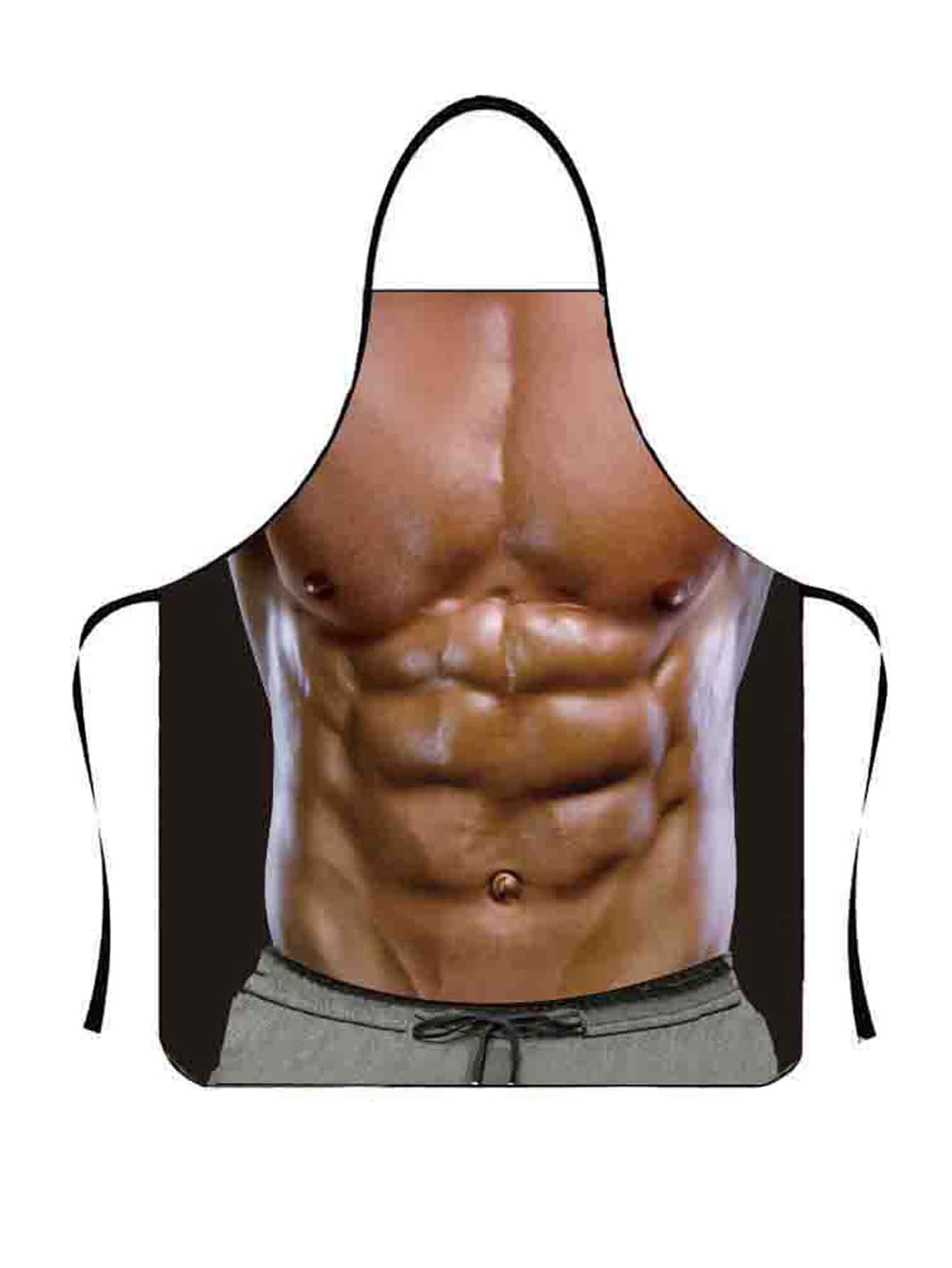 1pc Muscle Man Print Kitchen Apron